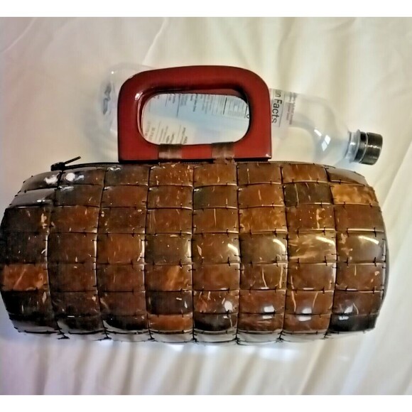 Bach | Bags | Vintage Bach Round Coconut Shell Wooden Handle Handbag ...